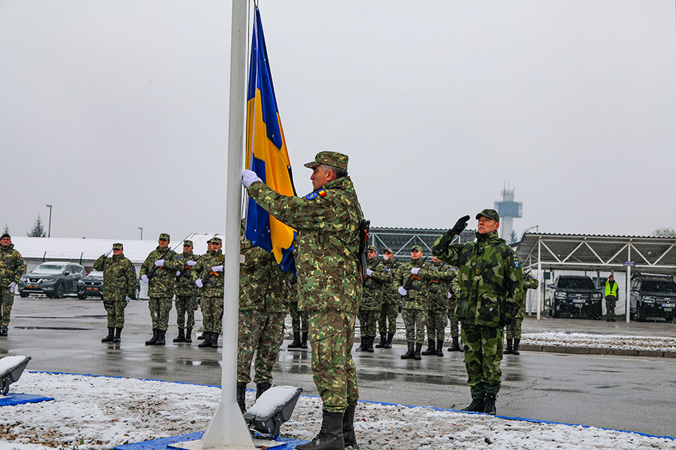 EUFOR conduct Flag Raising Ceremony for Arrival of Swedish Contingent ...