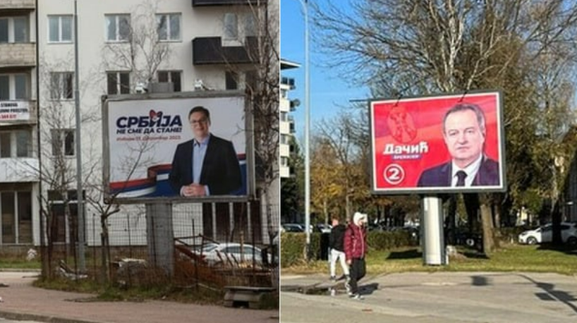 Pre-election Posters and Billboards supporting Vucic and Dacic placed ...