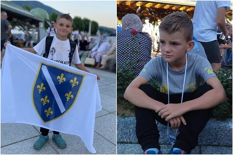 Seven-Years-Old Boy Daris Hodzic participated in the Peace March for the third Year in a Row ...